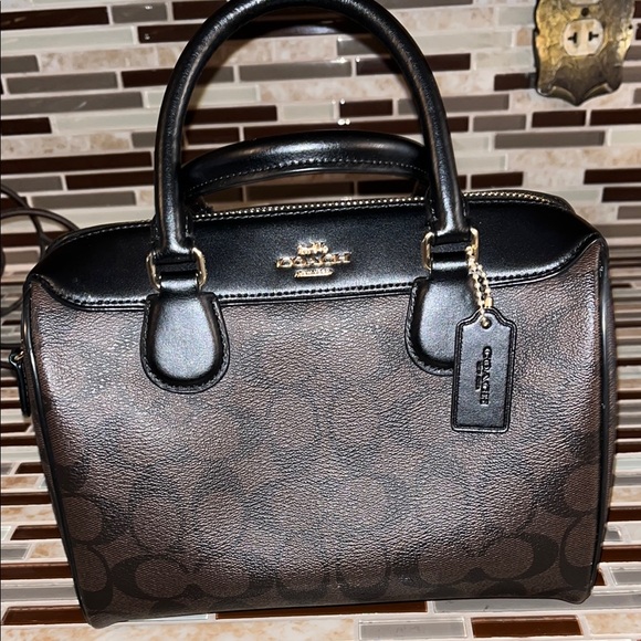 Coach | Bags | Coach Black And Brown Signature Satchel | Poshmark